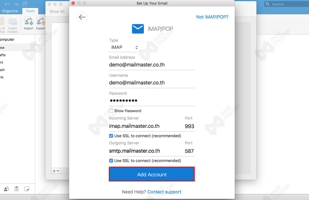 Add Account Email บน Outlook | Blog | Mail Master | Email Hosting ...